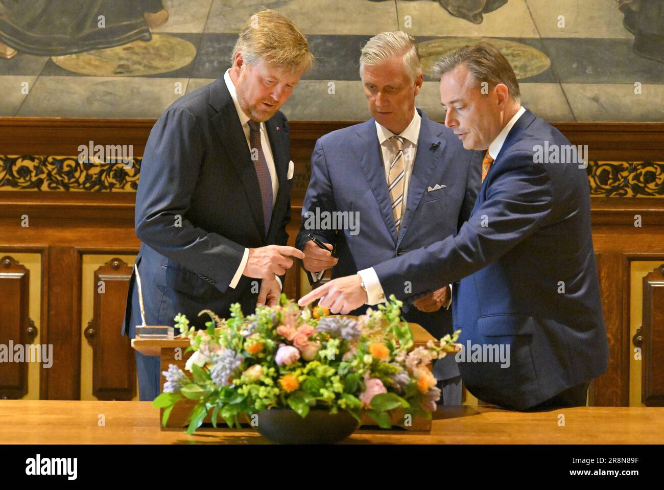 Antwerp, Belgium. 22nd June, 2023. Dutch King Willem-Alexander, Belgian ...