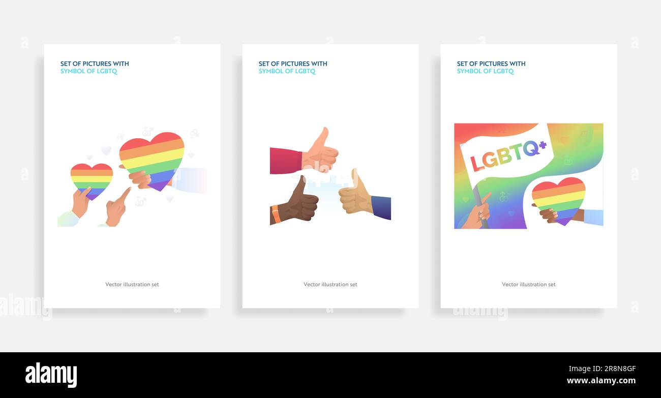 Set of pictures with symbol of LGBTQ Stock Vector Image & Art - Alamy
