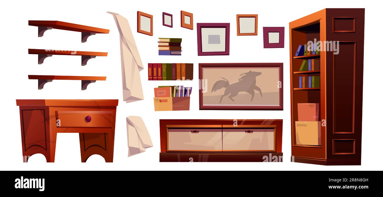 Art studio room with easel interior paint set. Artist workshop class ...