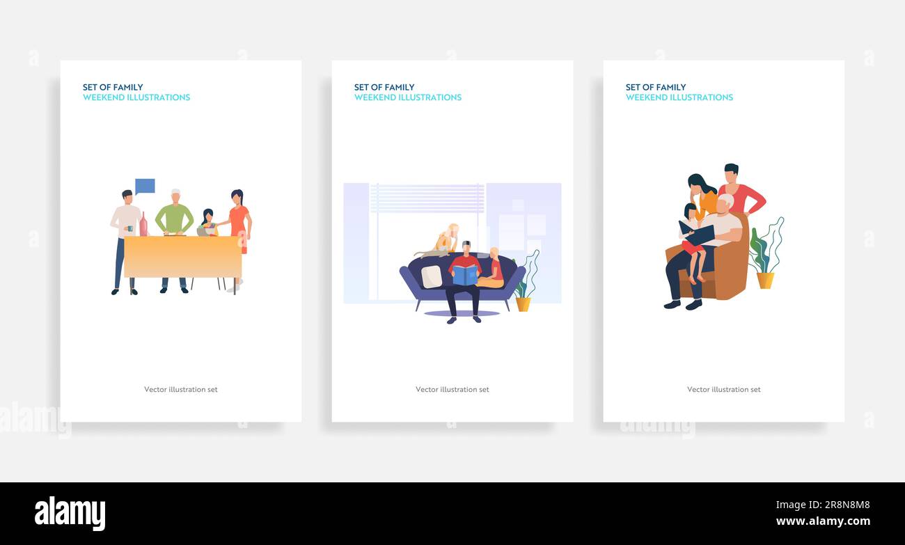 Set of family weekend illustrations Stock Vector Image & Art - Alamy