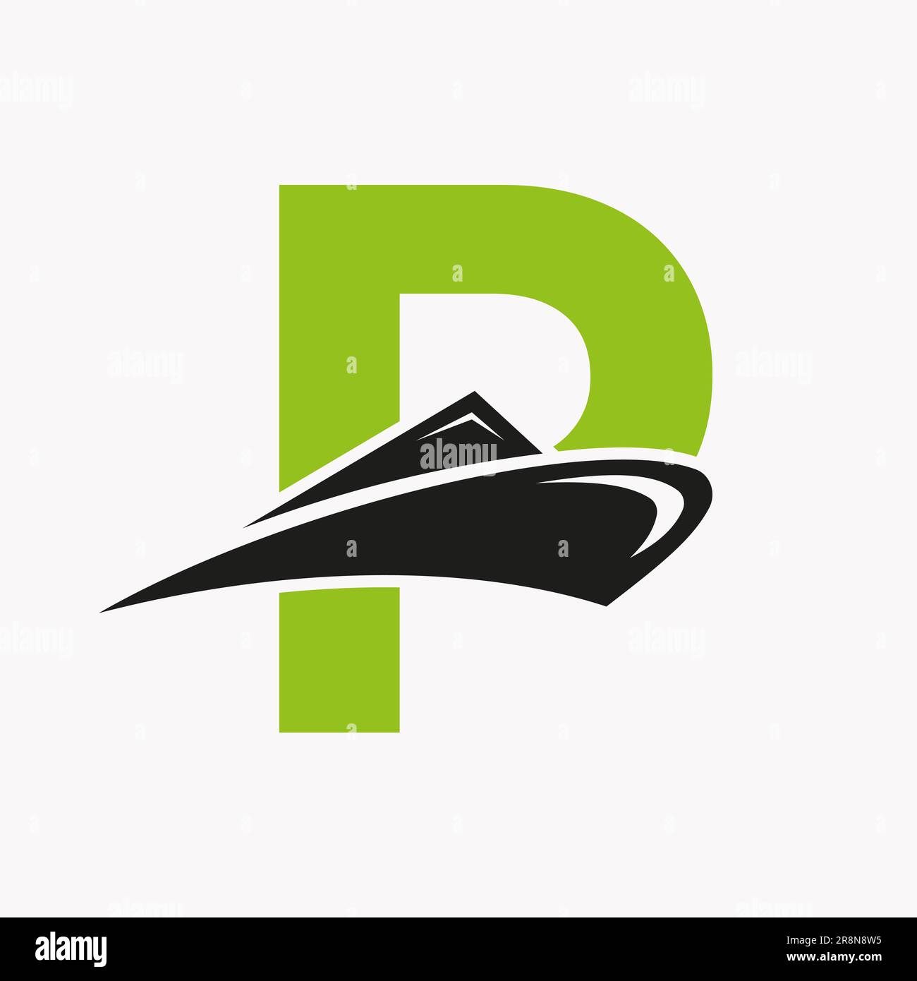 Letter P Cruise Ship Logo Boat Icon. Yacht Symbol, Marine Logotype ...