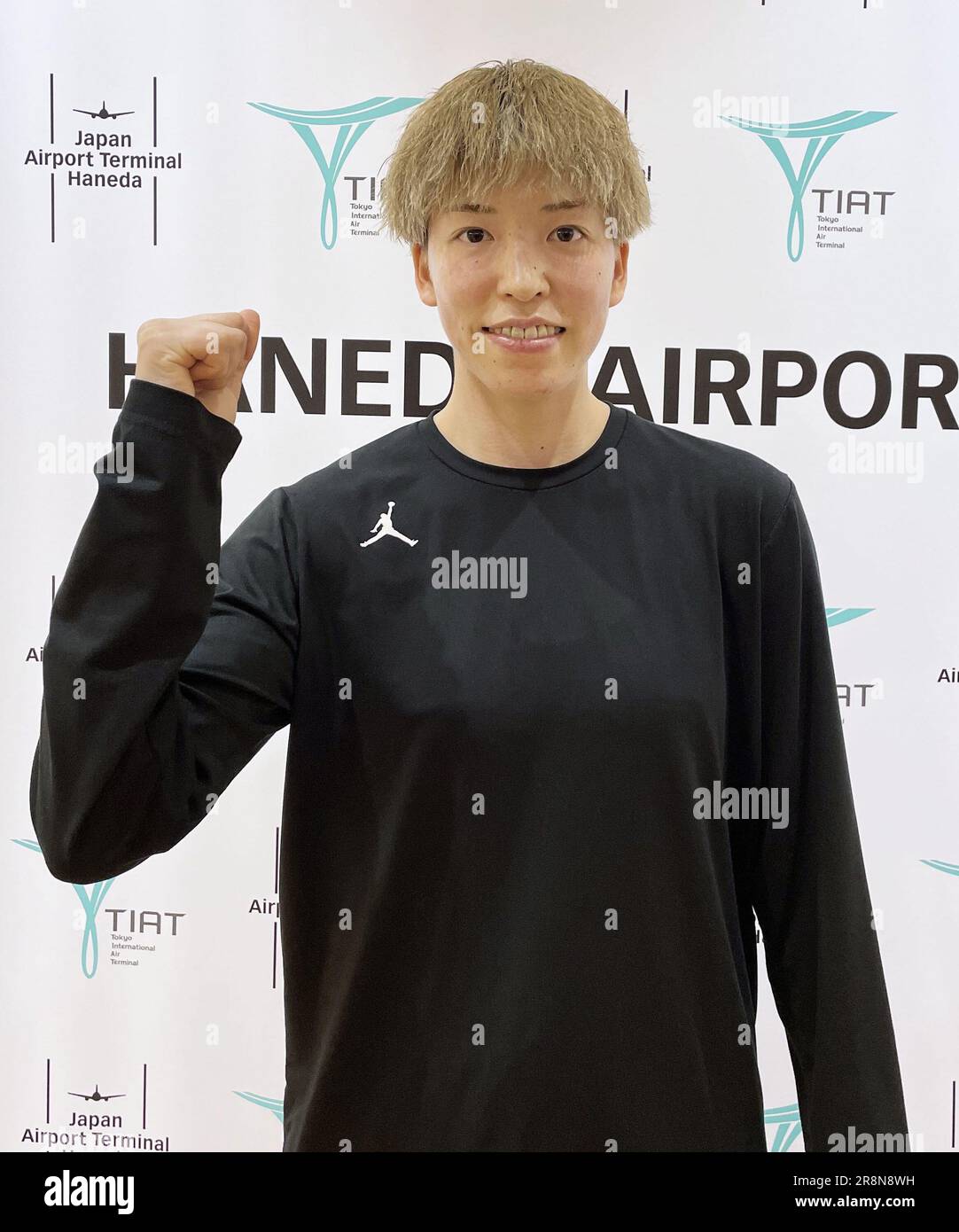 Saki Hayashi, captain of the Japan women's basketball team, poses in ...