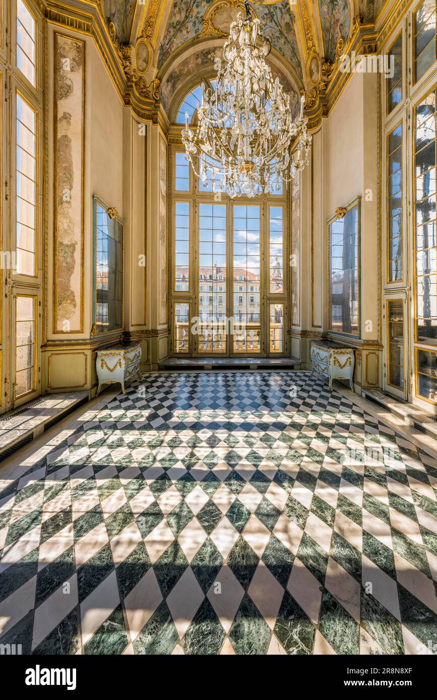 A hall flooded with light, Rococo, Palazzo Madama, Turin, Piedmont ...