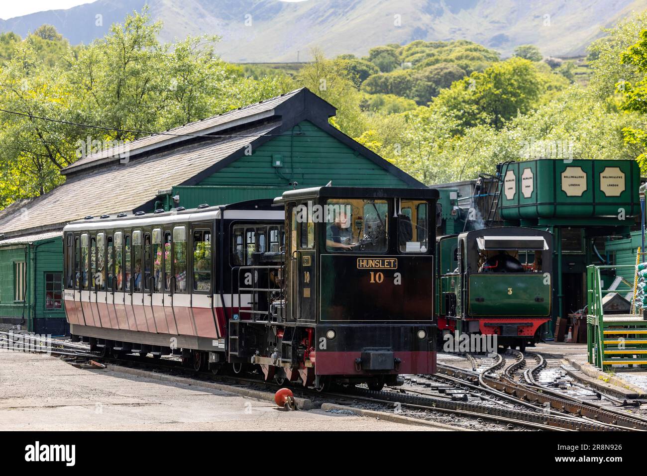 Snowdon Mountain Railway with diesel train, Llanberis, Wales, Great ...