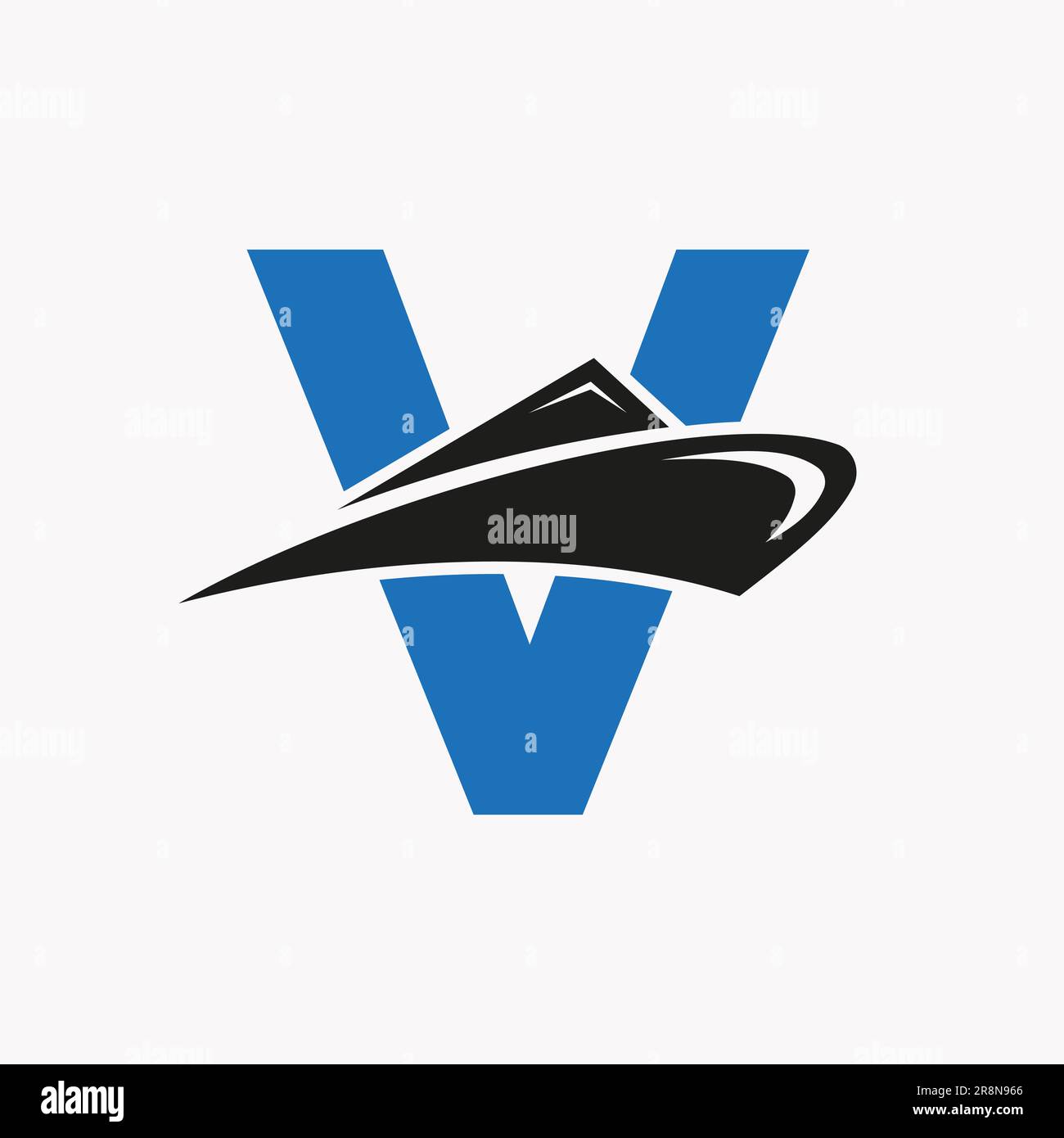 Letter v shipping container logo Cut Out Stock Images & Pictures - Alamy