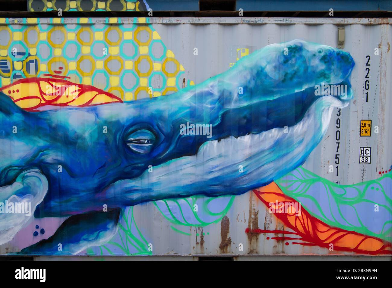 Sperm whale, graffiti on container, Stockholm, Sweden Stock Photo - Alamy