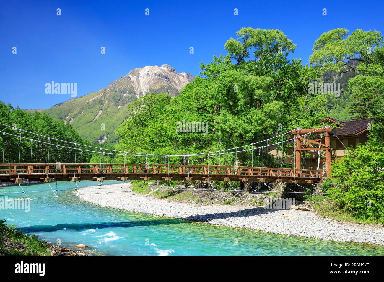 Kappa-bashi Bridge and Azusa River in Kamikochi Stock Photo - Alamy