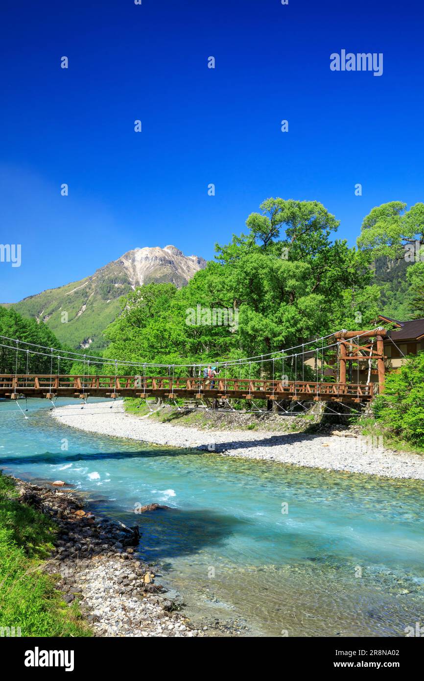 Kappa-bashi Bridge and Azusa River in Kamikochi Stock Photo - Alamy