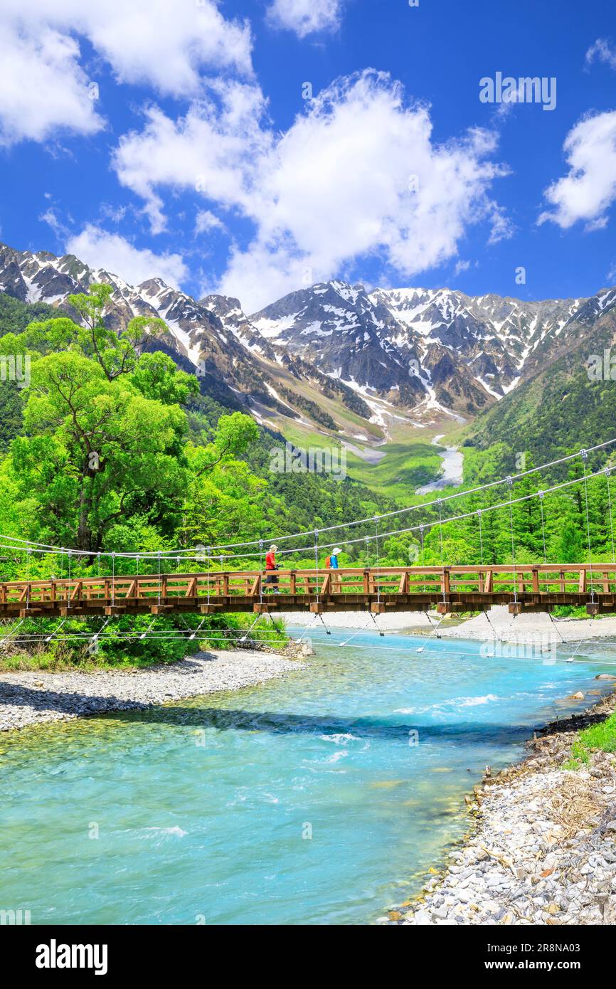 Azusa River and Kappa Bridge in Kamikochi Stock Photo - Alamy