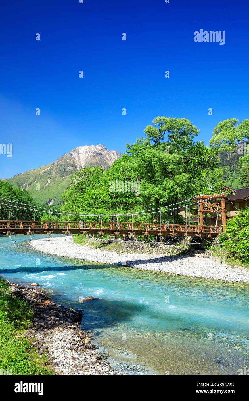 Kappa-bashi Bridge and Azusa River in Kamikochi Stock Photo - Alamy