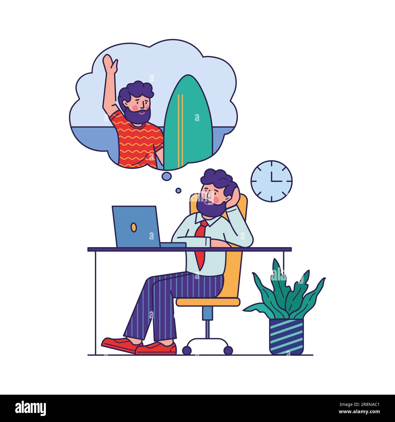 Laptop beach work person Stock Vector Images - Alamy