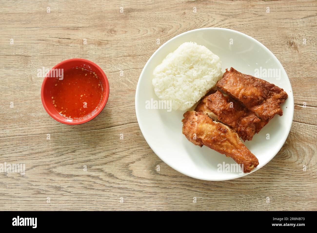 crispy chop fried salty chicken tight and drumstick eat with sticky ...