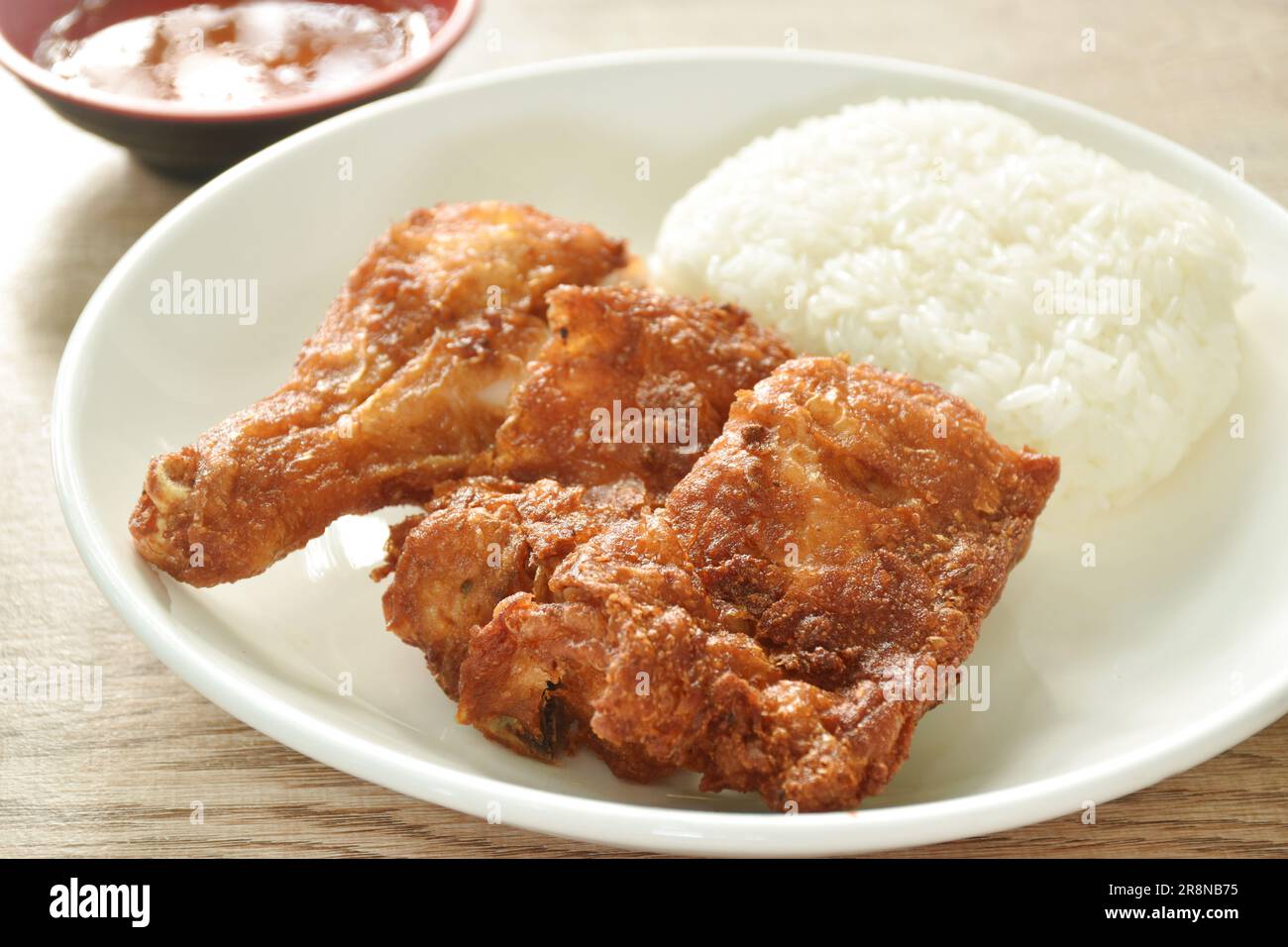 crispy chop fried salty chicken tight and drumstick eat with sticky ...