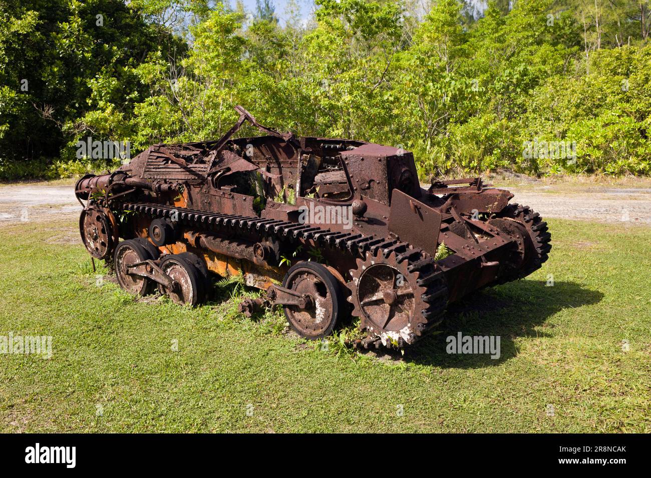 Japanese tank from World War 2, Peleliu Island, Palau, Micronesia Stock ...