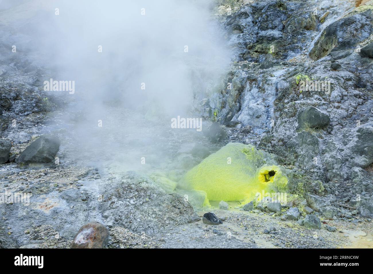 Fumaroles of Tamagawa Onsen Stock Photo - Alamy