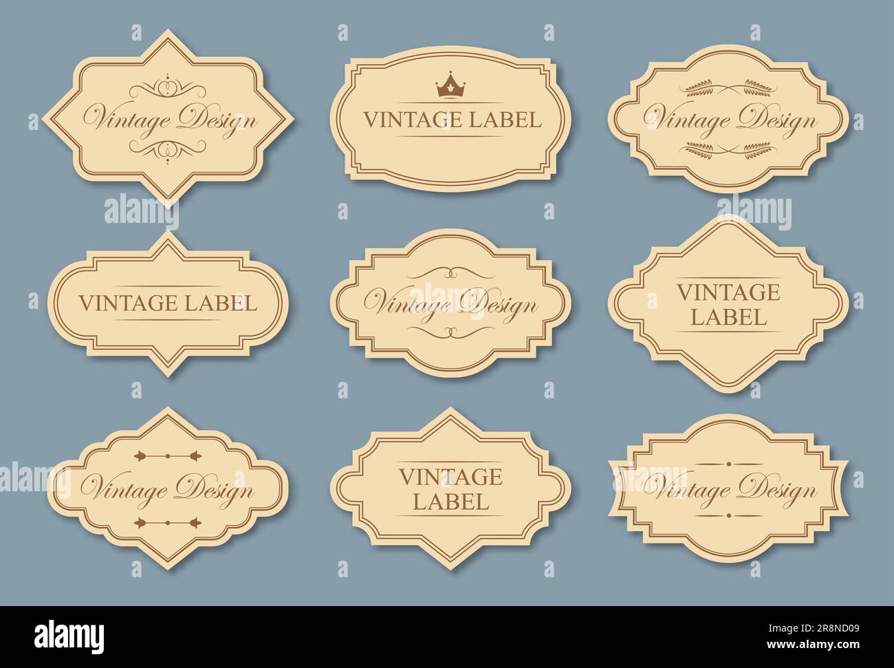 Retro craft labels set Stock Vector Image & Art - Alamy
