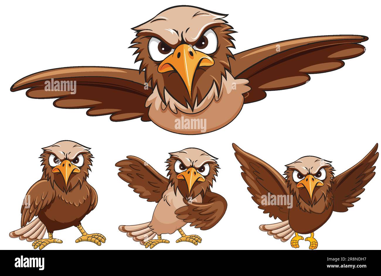 Adorable Brown Owl Cartoon Character illustration Stock Vector Image ...