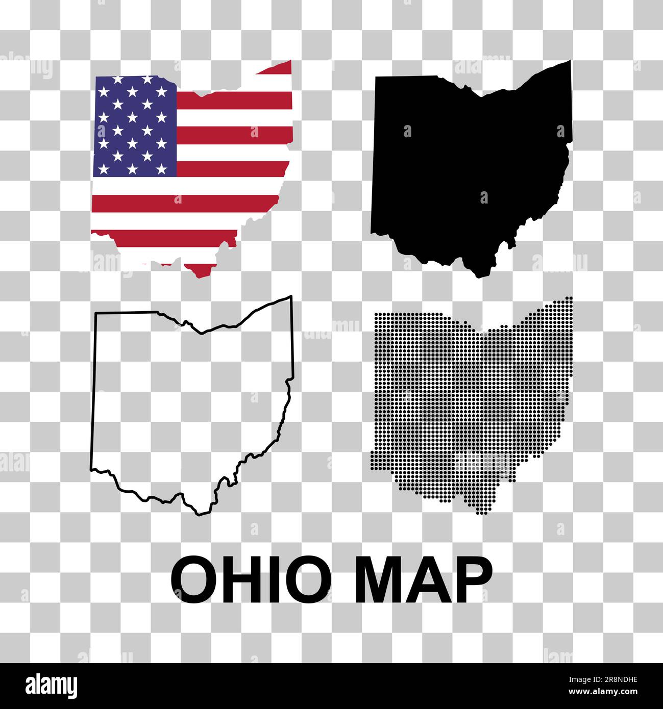 Set of Ohio map, united states of america. Flat concept symbol vector ...