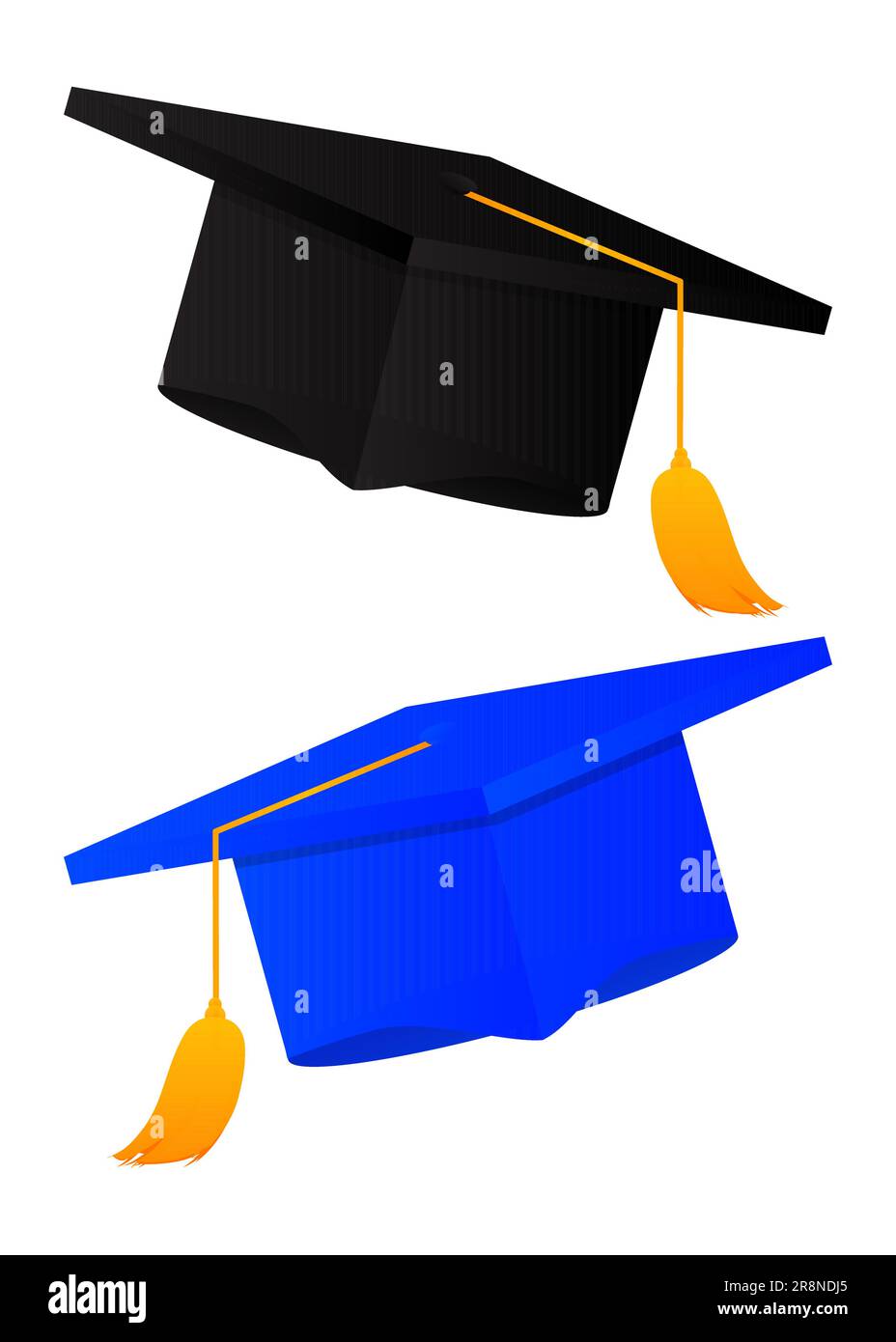 Set of Graduation cap, mortar board icons. Vector illustration of ...