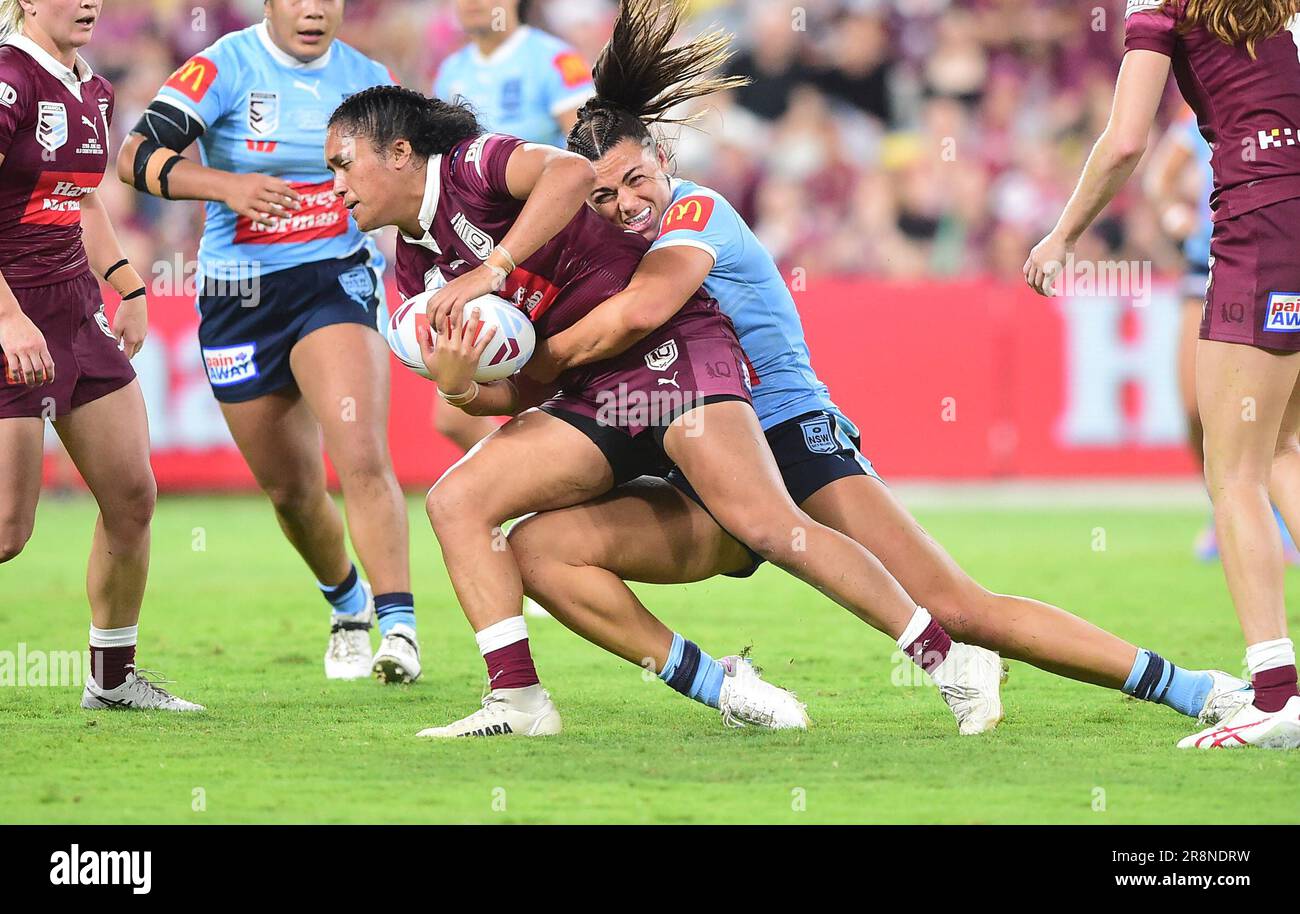 Townsville, Australia. 22nd June, 2023. Zahara Temara of the Maroons ...