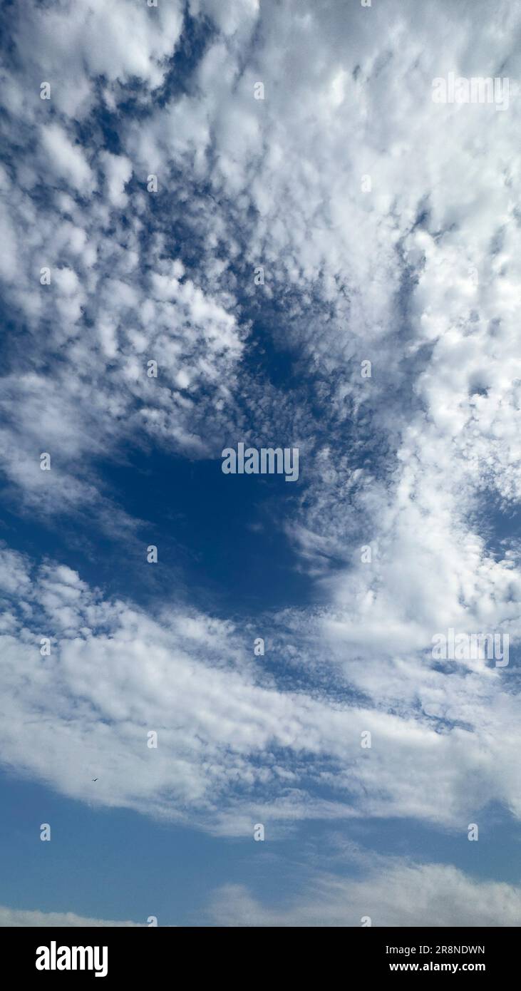 Blue cloudy sky texture. Natural sky composition Stock Photo - Alamy