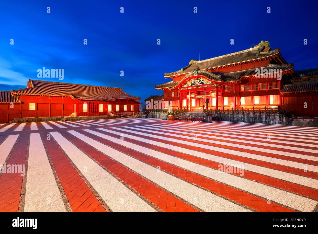 Evening view of Shurijo Main Hall Stock Photo - Alamy