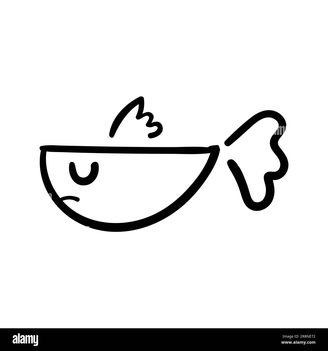 Hand drawn doodle fish. Angry underwater animals with fins. Childish ...