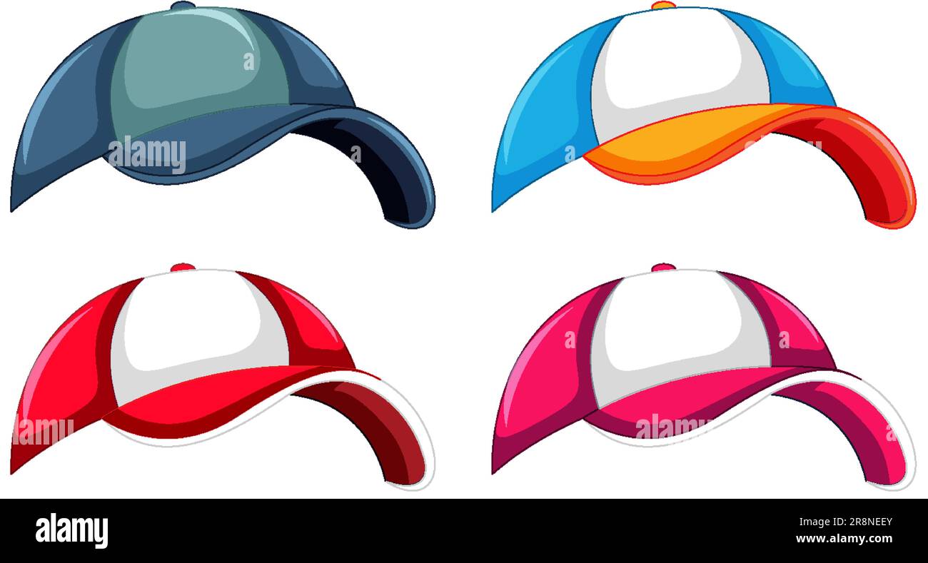 Collection of Different Caps Vector illustration Stock Vector Image ...