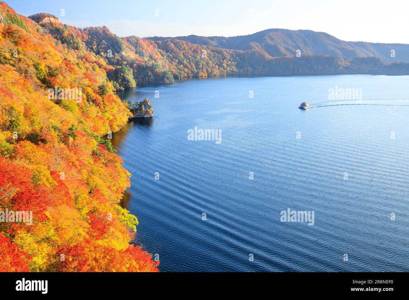 Lake Towada in Autumn Leaves Stock Photo - Alamy