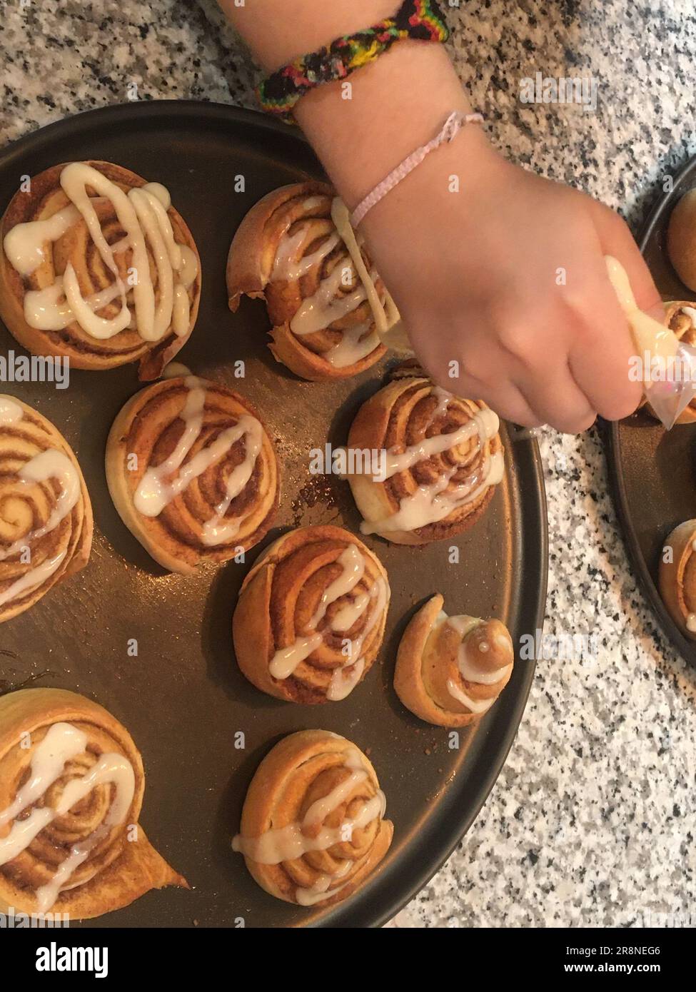 cooking cinnamon rolls. Homemade cooking Stock Photo - Alamy