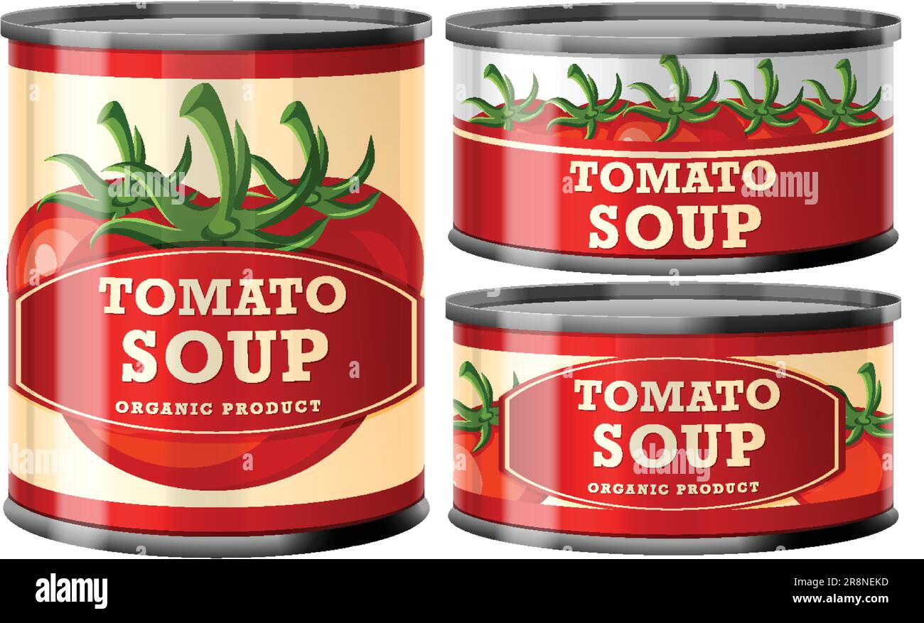 Tomato Soup Food Cans Collection illustration Stock Vector Image & Art ...