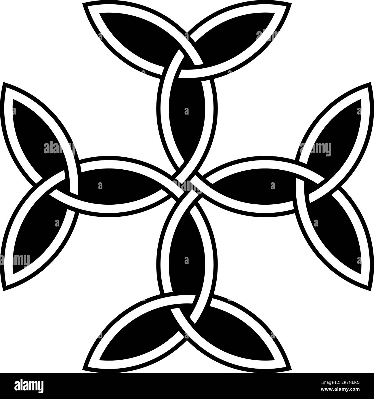 Carolingian Cross in black outline. Isolated background. Symbolizes ...