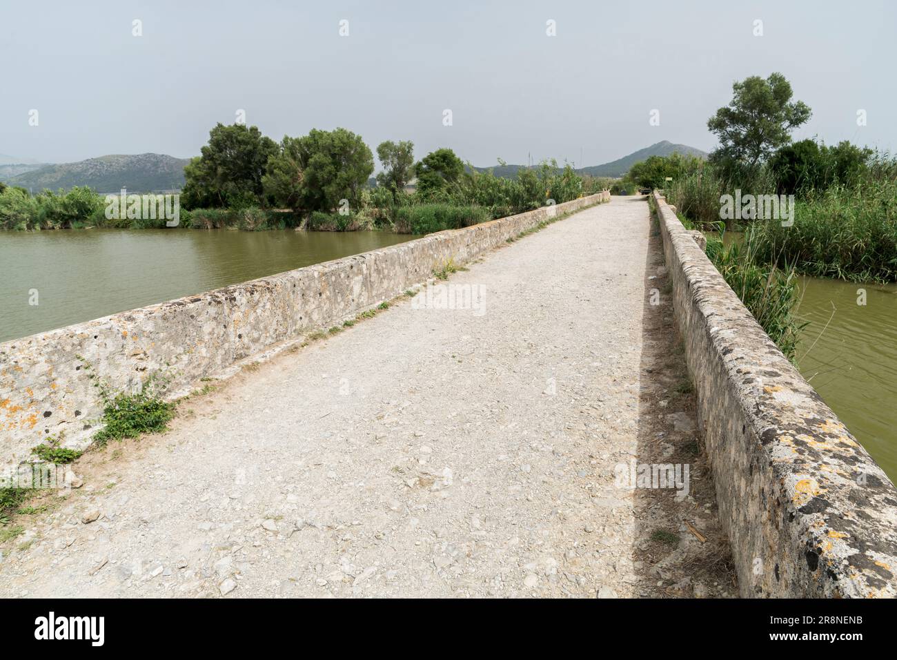 view of bridge on S’Albufera reserve, Mallorca, Balearic Islands, Spain ...