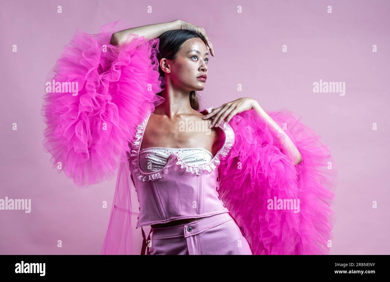 Cesca Wilkinson models a design from the Ornacia Kaleido 2023 ...