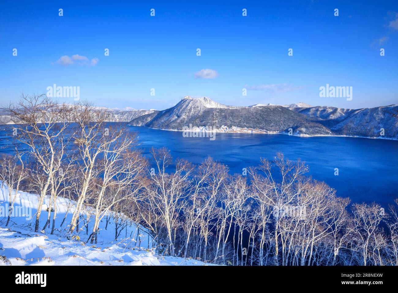 Lake Mashu and Mount Mashu Stock Photo - Alamy