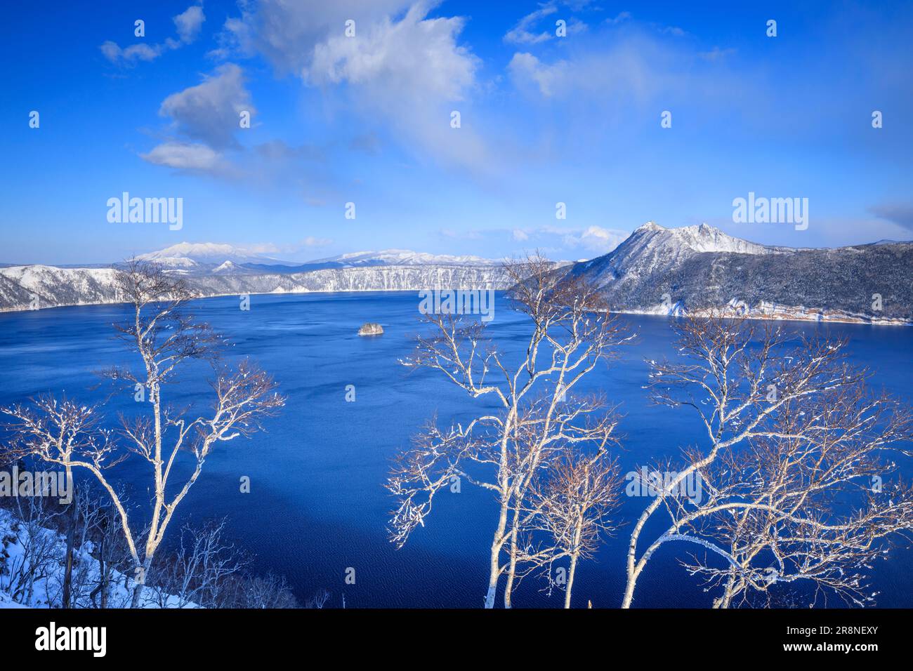 Lake Mashu and Mount Mashu Stock Photo - Alamy
