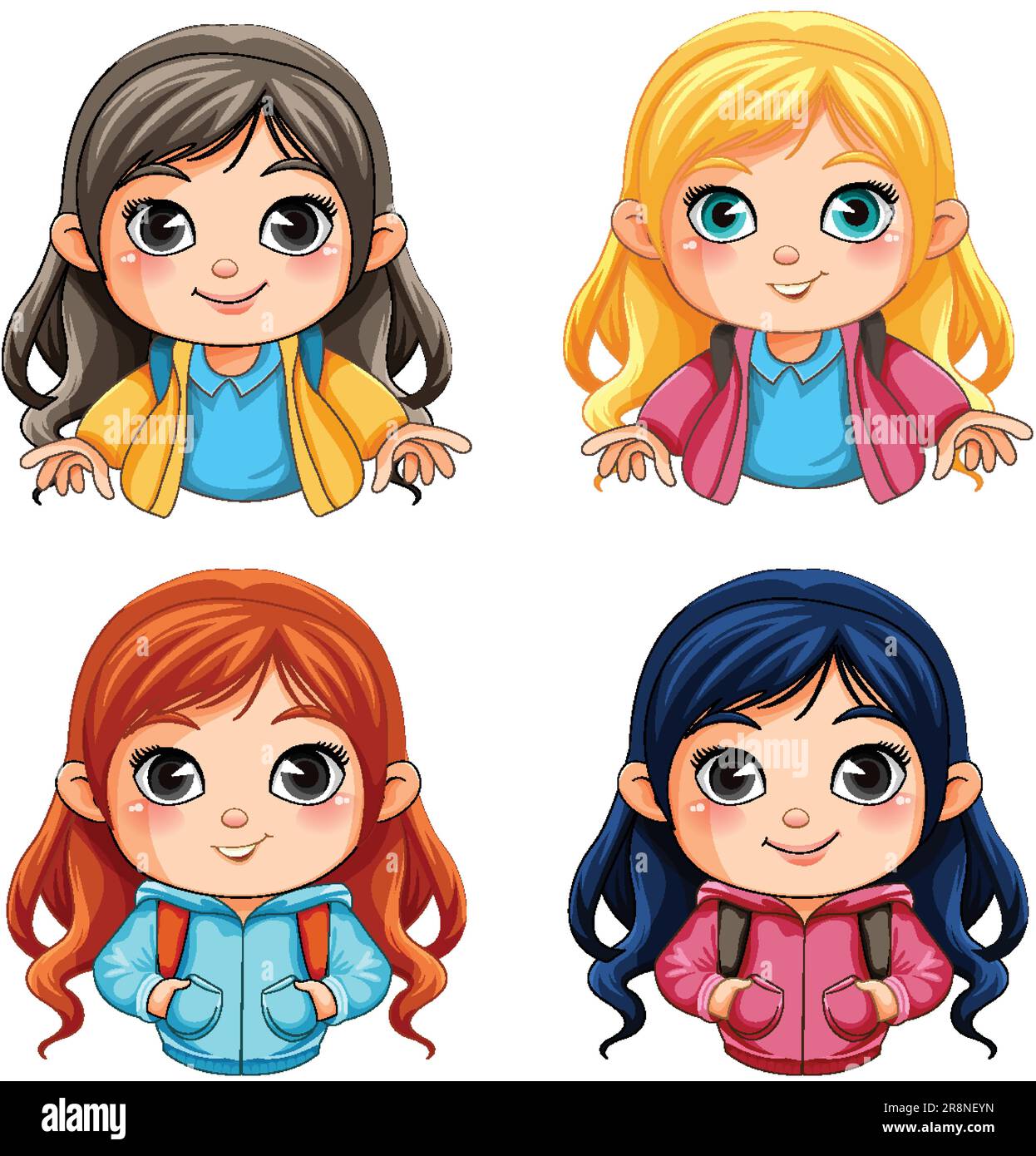 Cute girl cartoon character illustration Stock Vector Image & Art - Alamy