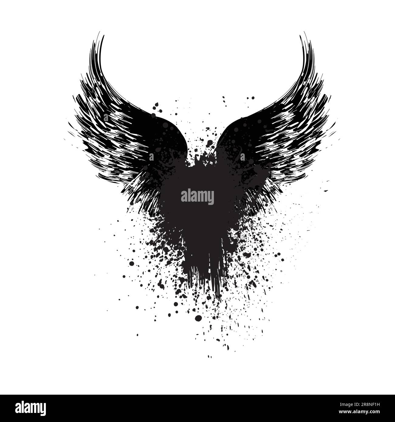 Grunge wings raven blots silhouette Stock Vector Image & Art - Alamy