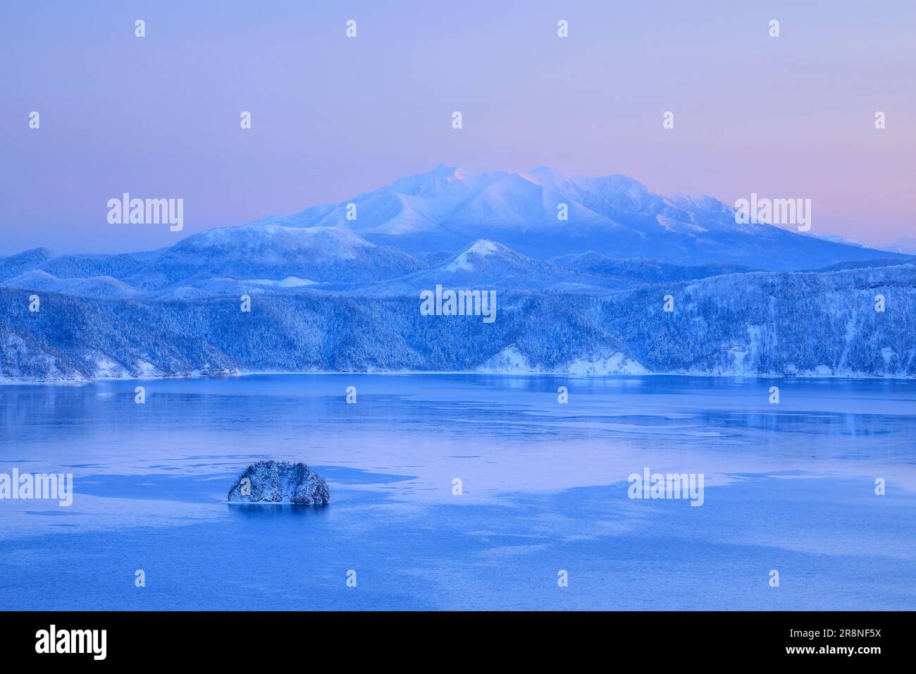 Lake Mashu and Mt. Shari at Dawn Stock Photo - Alamy