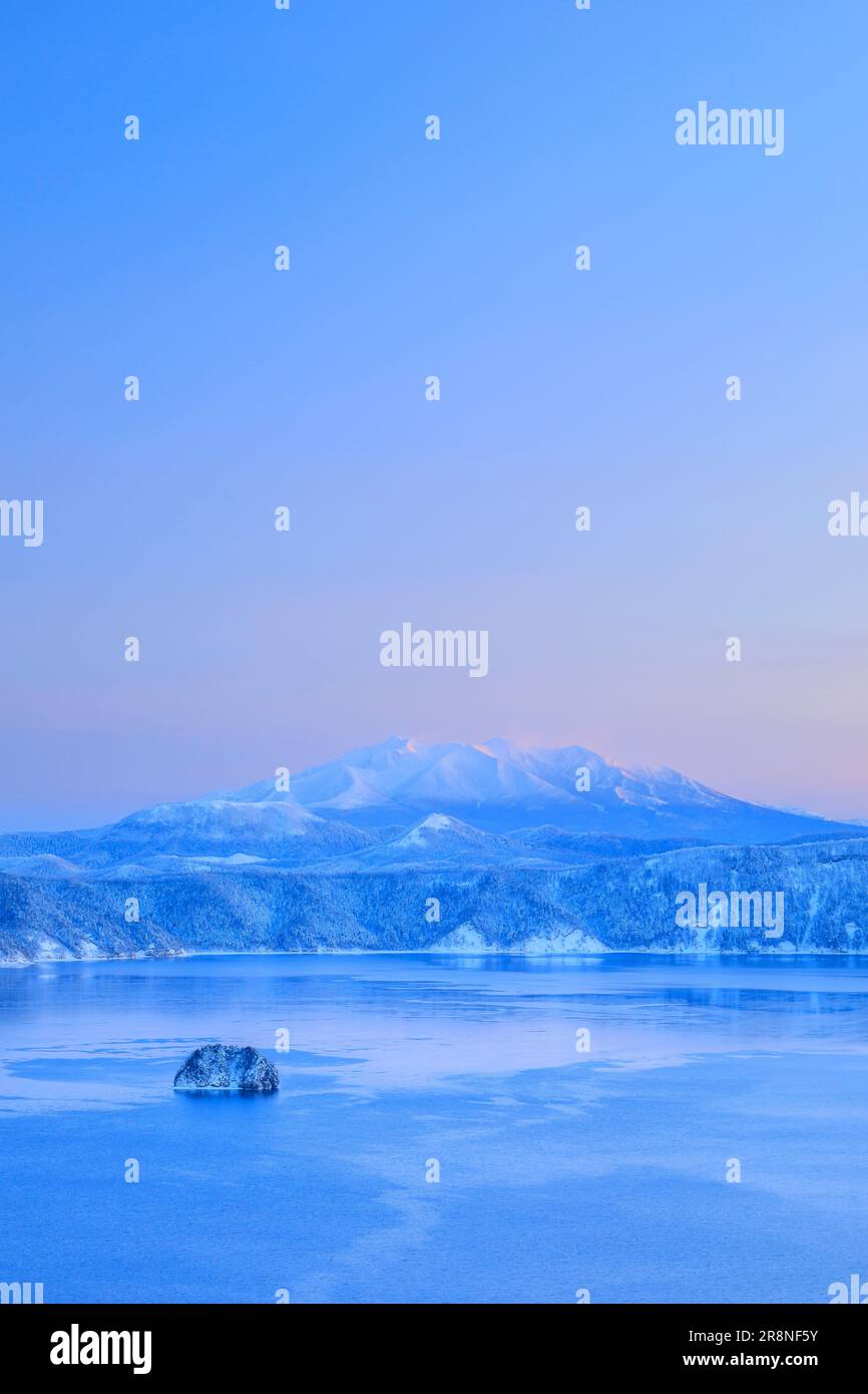 Lake Mashu and Mt. Shari at Dawn Stock Photo - Alamy