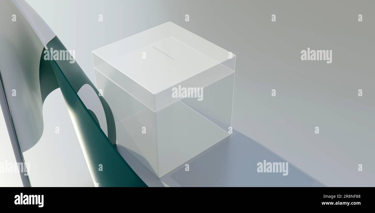 Pakistan elections, Voting box and national flag. 3d render Stock Photo ...