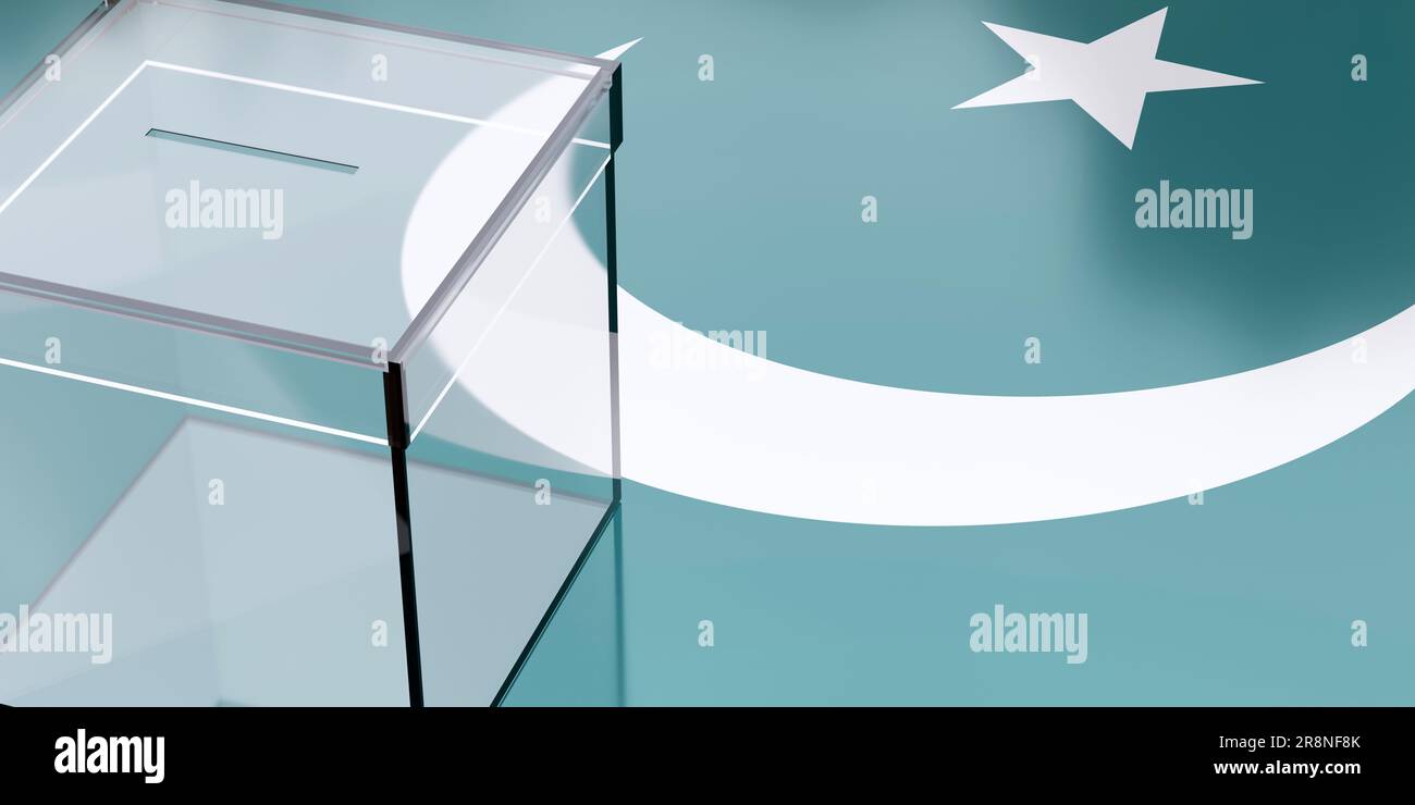Pakistan elections, Voting box and national flag. 3d render Stock Photo ...