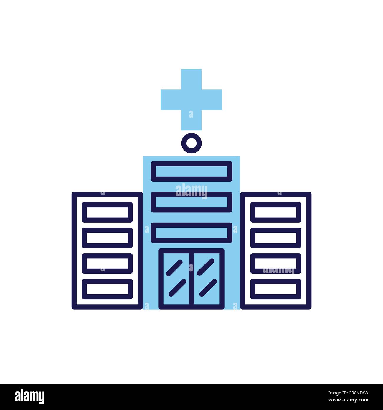 Hospital related vector line icon. Medical facility. Urgent care center ...