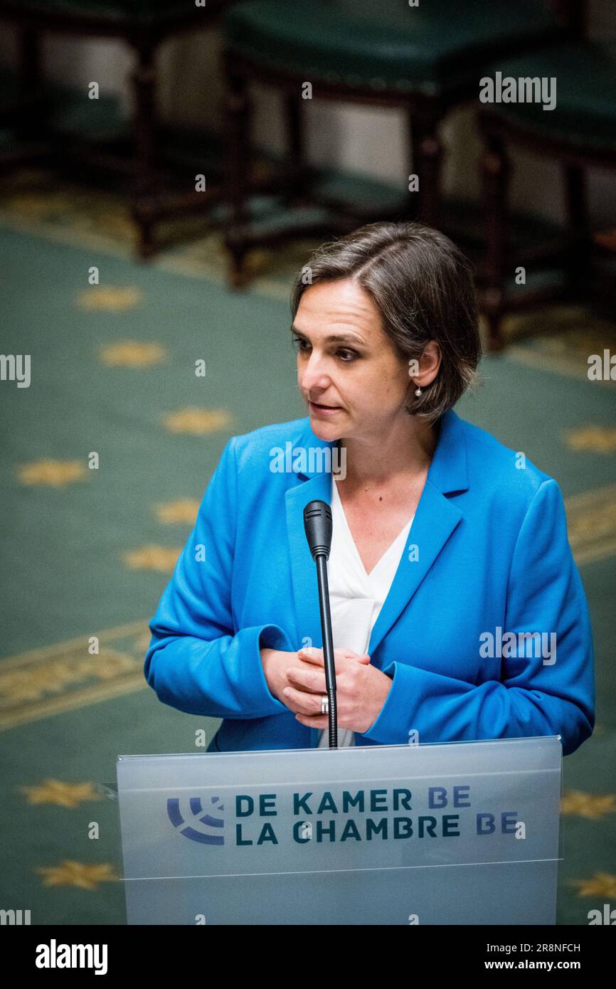 Brussels, Belgium. 22nd June, 2023. Vlaams Belang's Barbara Pas ...