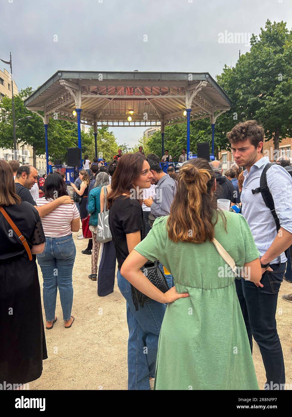Paris, France, Crowd People, Celebrating, in Public Park, Fete de la ...