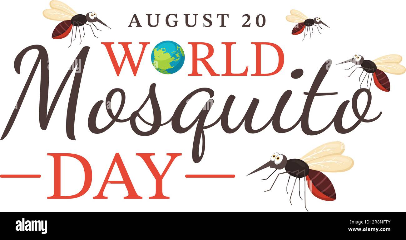 World Mosquito Day Vector Illustration on 20 August with Midge Can ...