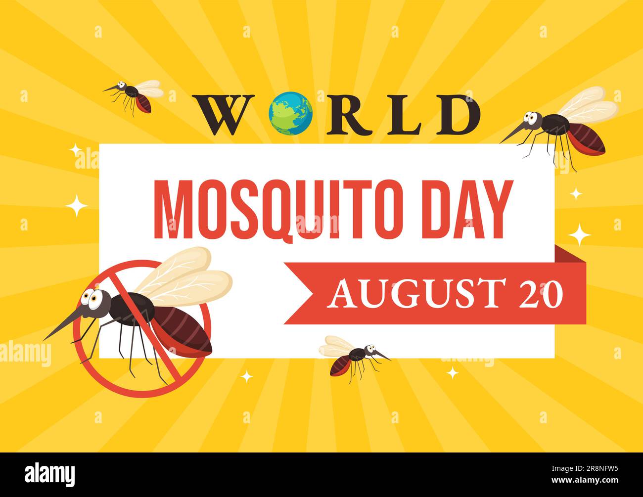 World Mosquito Day Vector Illustration on 20 August with Midge Can ...