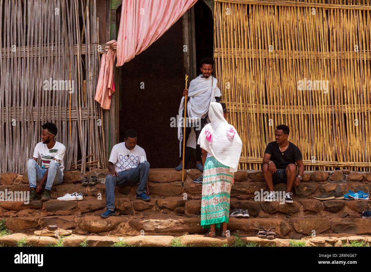 Lake Tana, Ethiopia - April 21st, 2019: Pilgrims and worshippers in ...