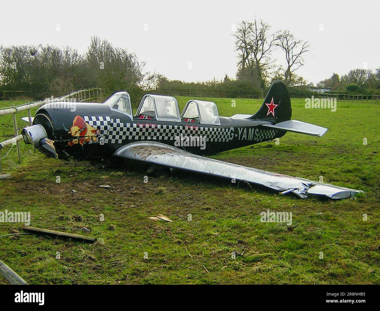 Yak-52 aircraft G-YAMS suffered engine failure on 27 December 2004 & crash landed into a field ...