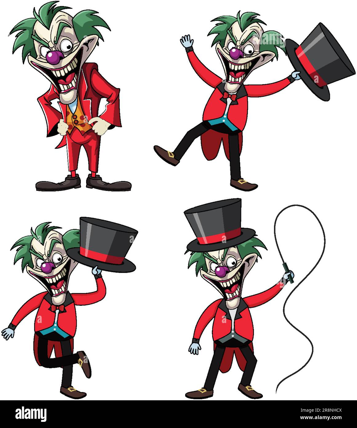 Creepy clown perform magic illustration Stock Vector Image & Art - Alamy